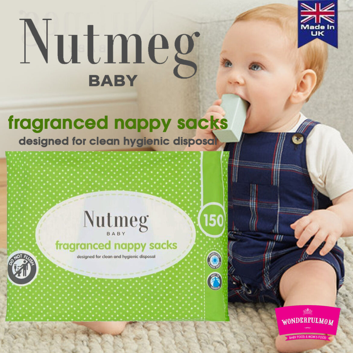 NUTMEG - Baby Fragranced Nappy Sacks - Wonderfulmom.lk