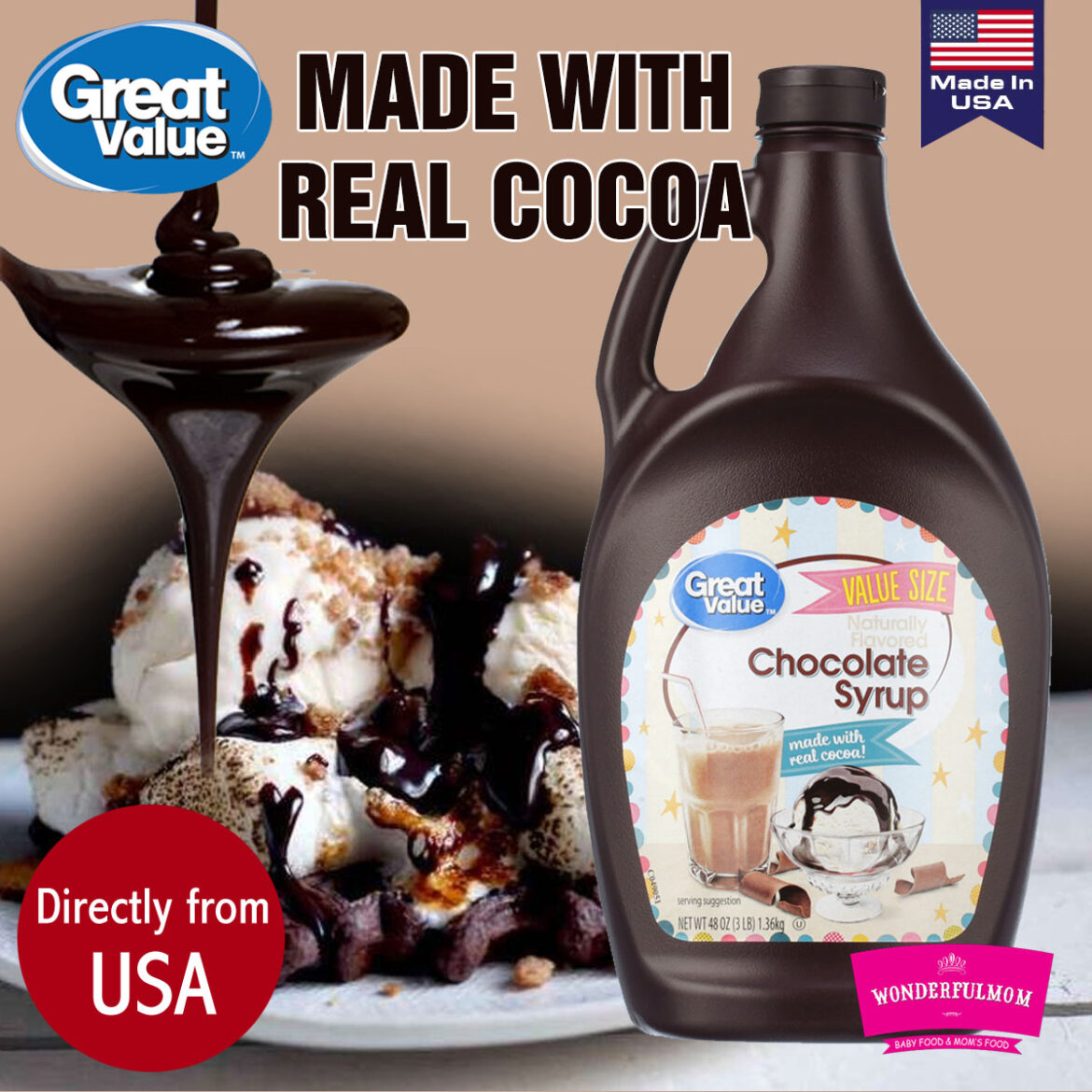 GREAT VALUE - Chocolate Syrup - Wonderfulmom.lk
