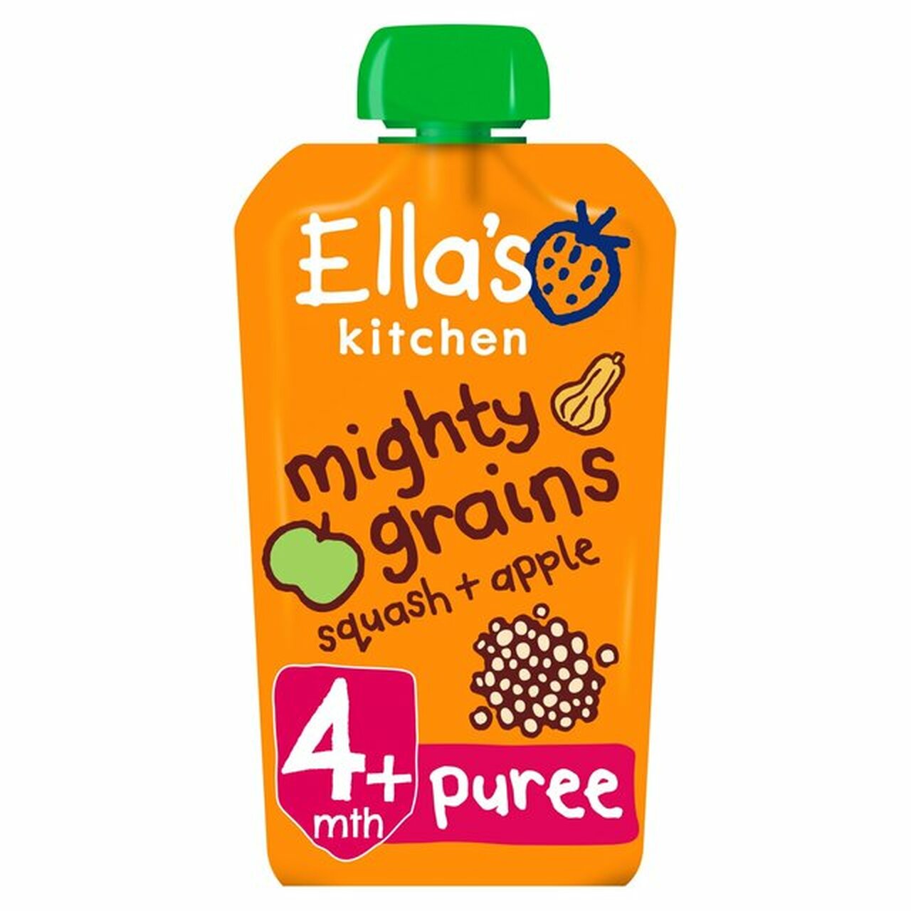 Ella's Kitchen Organic Mighty Grains Squash & Apple Puree 120g ...